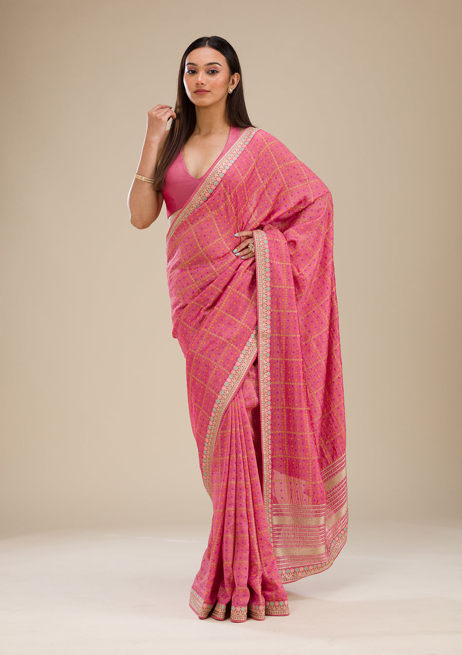 Pink Saree - Buy Pink Colour Sarees Online At Best Prices – Koskii